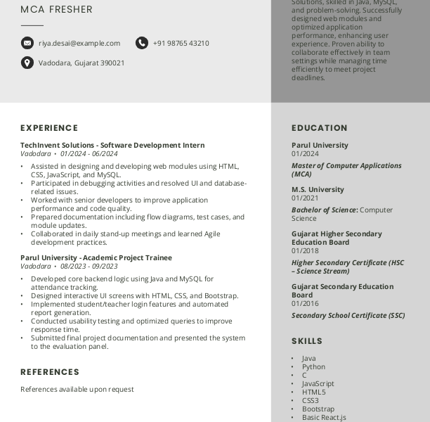 BSC Microbiology Fresher Resume Format & Template